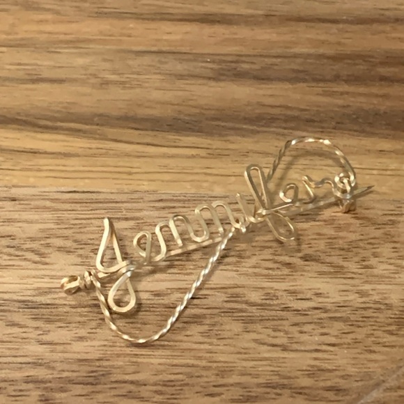 Jewelry | Custom Gold Plated Wire Wrapped Jennifer Name Tag Broochpin ...
